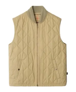Burberry Quilted Gabardine Gilet - Nude
