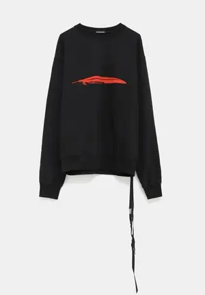 ANN DEMEULEMEESTER Feather-printed Crewneck Sweatshirt