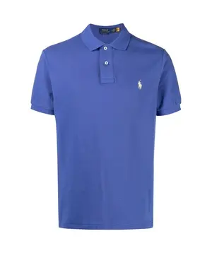 Polo Ralph Lauren Logo Embroidered Short-sleeved Polo Shirt - Blue