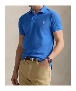 Polo Ralph Lauren Logo Embroidered Short-sleeved Polo Shirt - Blue