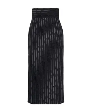 Alexander McQueen Striped High-waist Midi Skirt