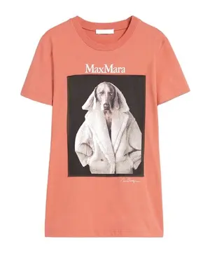 Max Mara Valido Graphic-print Cotton T-shirt - Pink