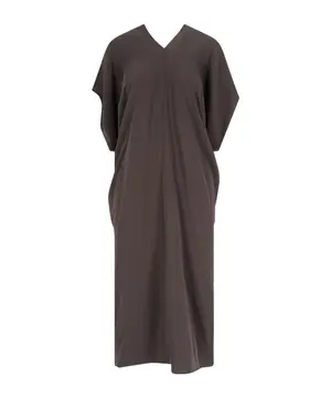 MAISON MARGIELA V-neck Pleated Midi Dress