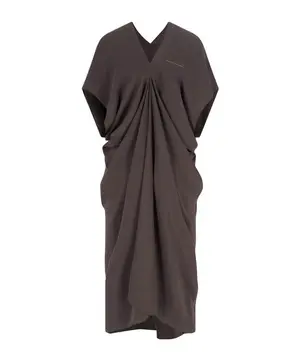 MAISON MARGIELA V-neck Pleated Midi Dress