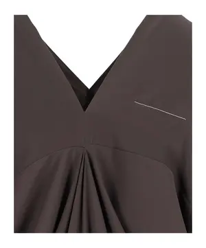 MAISON MARGIELA V-neck Pleated Midi Dress
