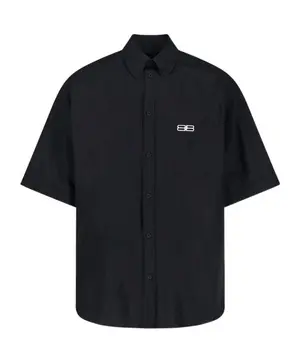 Balenciaga Bb Logo Embroidered Oversized Shirt