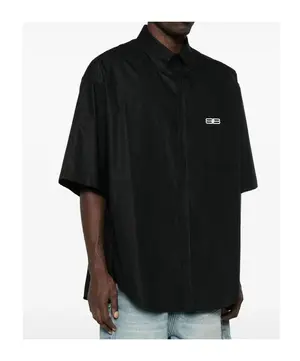 Balenciaga Bb Logo Embroidered Oversized Shirt
