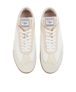 Chloé Lace-up Sneakers With Logo Detailing - Tender Peach Color