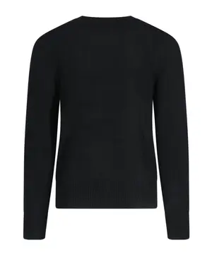 Burberry Crewneck Jumper With Intarsia Knit - Black