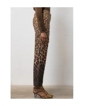 Valentino Garavani Leopard Print High Waist Pants