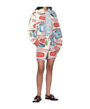 BODE Printed Elastic Waist Shorts
