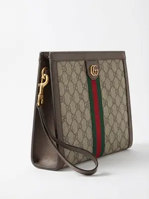 Gucci Ophidia Web Wristlet Bag - Beige/ebony