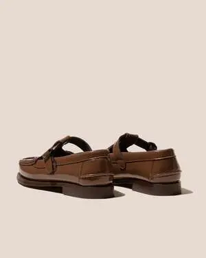 Hereu Patent Leather Loafers With Adjustable Buckle - Cocoa