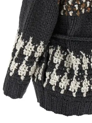 Brunello Cucinelli Ribbed Knit Belted Cardigan