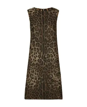 Dolce & Gabbana Leopard Jacquard Midi Dress