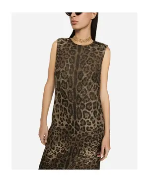 Dolce & Gabbana Leopard Jacquard Midi Dress