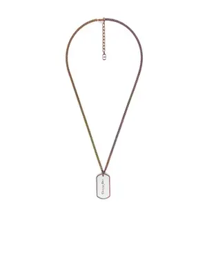 Dior Cd Couture Plate Pendant Necklace - Gray