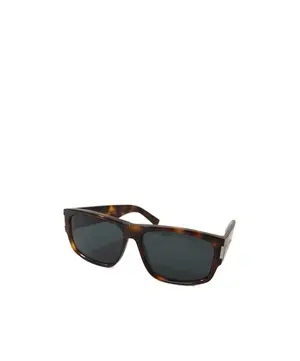Saint Laurent Rectangle Logo Sunglasses - Black