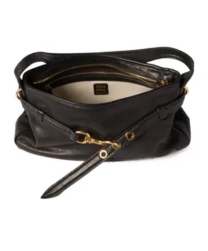 Miu Miu Nappa Leather Bag With Vintage Gold Hardware - Black