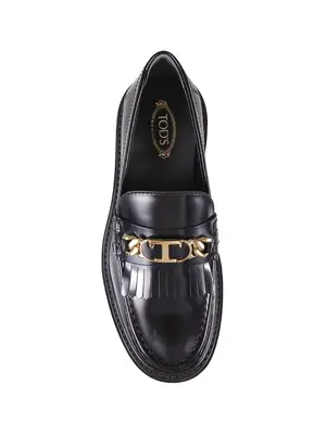 TOD'S Logo Plaque Chunky Loafers - Black
