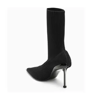 Alexander McQueen Sock Boots With Pointed Toe And Stiletto Heel - Black
