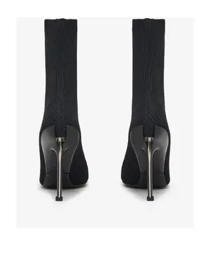 Alexander McQueen Sock Boots With Pointed Toe And Stiletto Heel - Black