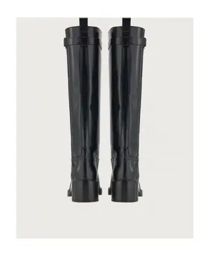 FERRAGAMO Gancini Knee Boots - Black
