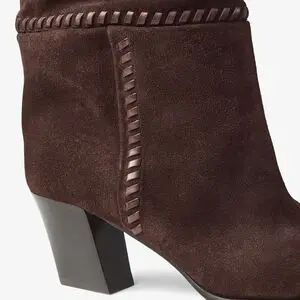JIMMY CHOO Knee-high Suede Boots With Sculptural Block Heel