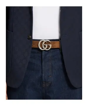 Gucci Gg Marmont Thin Belt - Brown