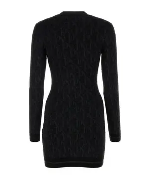 Palm Angels Monogram Jacquard Mini Dress - Black