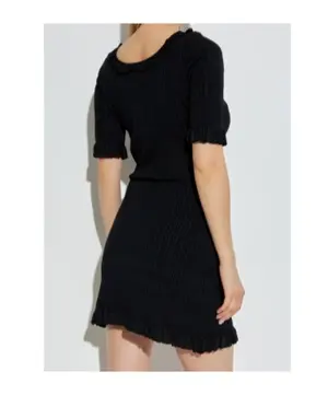 Versace Safety Pin Embellished V-neck Mini Dress