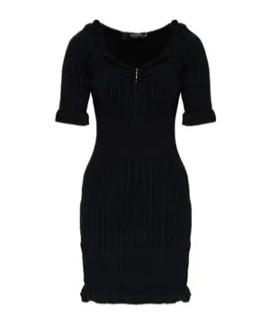 Versace Safety Pin Embellished V-neck Mini Dress
