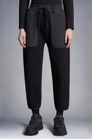 Moncler Paneled Drawstring Sweatpants - Black