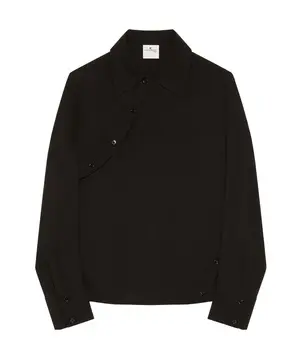 COURREGES Courrèges Long-sleeved Buttoned Shirt - Black