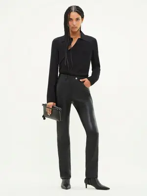 COURREGES Courrèges Long-sleeved Buttoned Shirt - Black