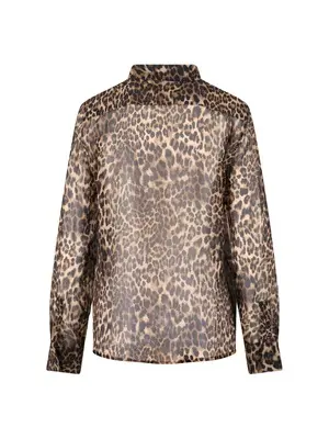 NILI LOTAN Printed Long Sleeve Shirt