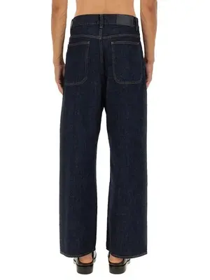 SUNFLOWER Logo Patch Wide-leg Jeans - Black