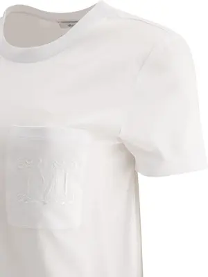 Max Mara Papaia Logo Embroidered Crewneck T-shirt - Optical White