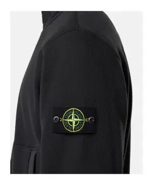 Stone Island Logo Patch Zip-up Track Jacket - Black