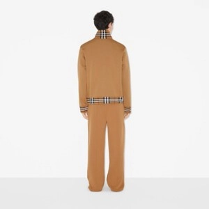 Burberry Check-trim Wide-leg Joggings Trousers - Brown