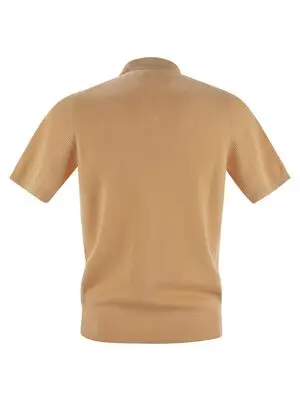Brunello Cucinelli Fine-knitted Ribbed Polo Shirt