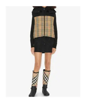 Burberry Vintage Check Hooded Down Gilet - Black
