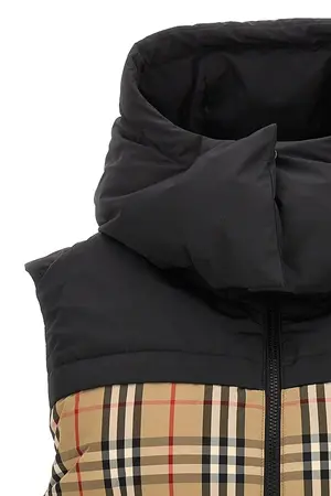 Burberry Vintage Check Hooded Down Gilet - Black