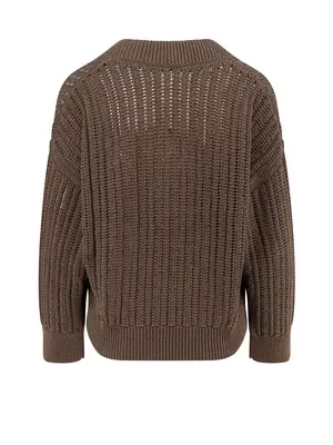 Brunello Cucinelli Monili-embellished V-neck Jumper