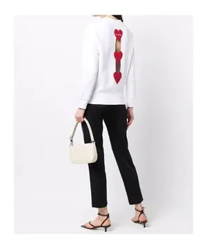 Moschino Heart Detail Crew Neck Sweatshirt