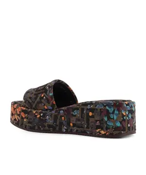 Fendi Logo Embroidered Printed Platform Sandals