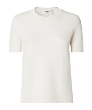 Fendi Ff Jacquard Crewneck T-shirt - White