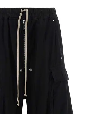 Rick Owens Double Cargo Jumbo Drawstring Belas Pants - Black