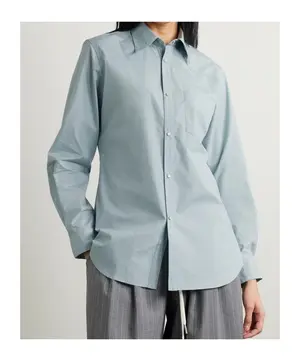 LEMAIRE Long-sleeved Cotton Poplin Shirt With Western Stitching