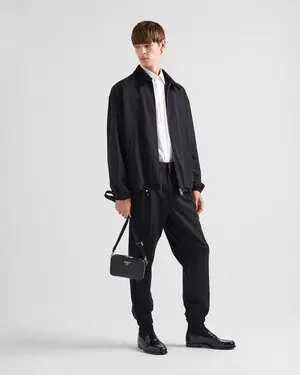 Prada Logo Plaque Zipped Shoulder Bag